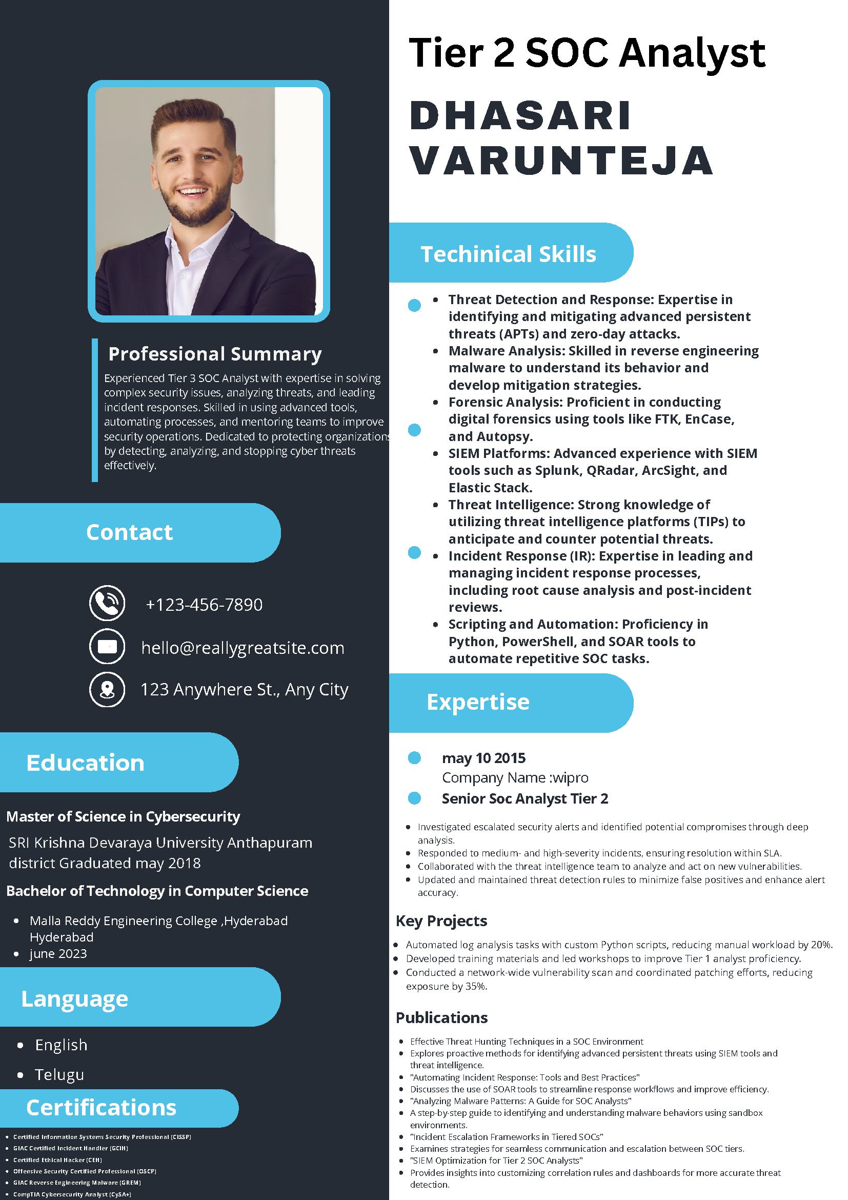 Best SOC Analyst Resume in 2025-Job Skills | Certifications